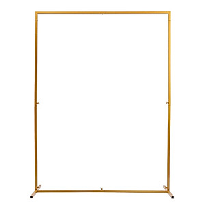Gold Wedding Arch Backdrop Stand, 6.6FT x 4.9FT Garden Balloon Arch Rack, Square Balloon Backdrop Frame, Metal Wedding Arches, Rectangular Balloon Arch Stand, for Wedding, Ceremony, Anniversary, Party