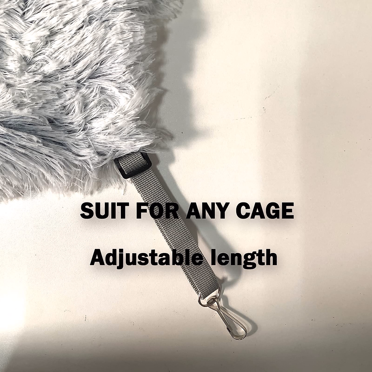 FULUE Ferret Rat Plush Hammock, Ferret Soft Bed Hammock Sugar Glide Cage Accessories for Ferret Rat Guinea Pig Chinchilla Squirrel Toy for Cage 13inch (Grey)