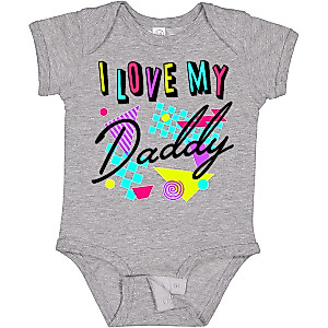 inktastic I Love My Daddy- 80s Retro Style Baby Bodysuit 24 Months 0060 Heather Grey 31887
