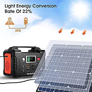SUYIKIN 200W Portable Power Station, FlashFish 40800mAh Solar Generator with 50W 18V Portable Solar Panel, Flashfish Foldable Solar Charger with 5V USB 18V DC Output