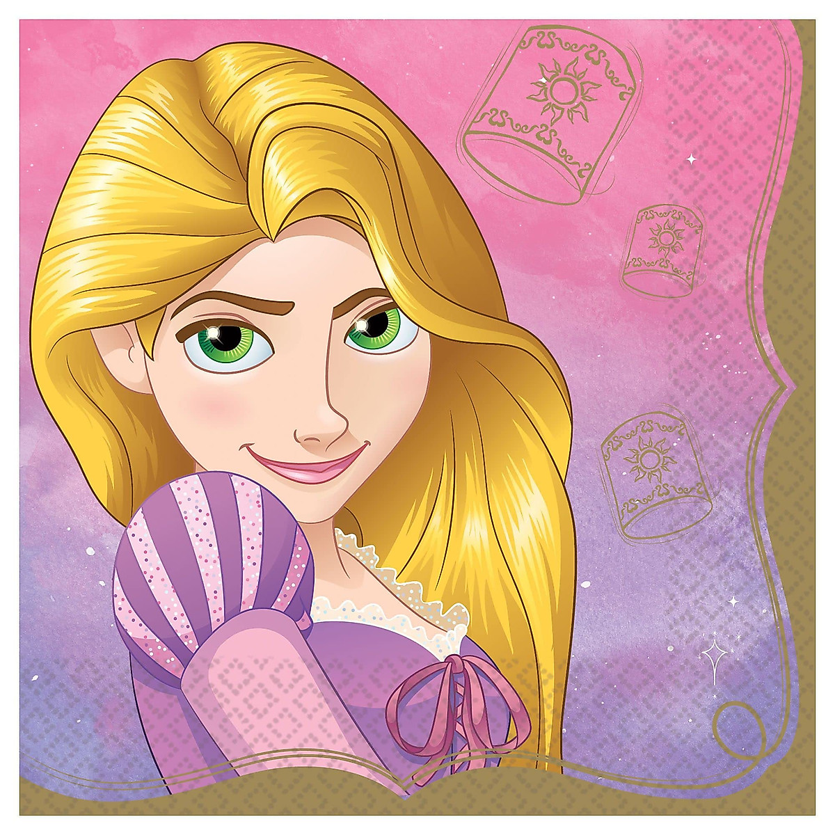 Disney Princess Rapunzel - Tangled Theme - Party Supplies Serves 16: 9" Plates Napkins Cups Table Cover Banner For Girls, Kids, Children - Rapunzel Decorations - Includes Birthday Candles