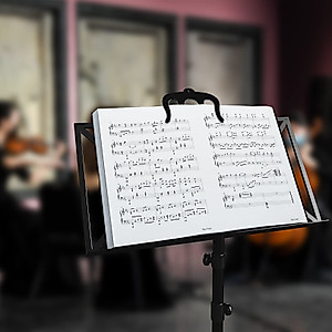 Book Clip Page Holder 2 Pieces Metal Sheet Music Holders for Sheet Music Stands Pianos Book Reading (Black)