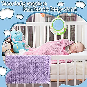 4 Pcs Baby Fuzzy Blanket Fluffy Baby Blanket for Boys and Girls Soft Warm Baby Receiving Blankets Fleece Nursery Bed Blanket Toddler Infant Newborn Flannel Receiving Blanket (Elegant Color)
