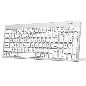 OMOTON Bluetooth Keyboard for Mac, Sleek Design, Quiet Typing, Wireless Keyboard with Numeric Keypad Compatible with MacBook Pro/Air, iMac, Mac Mini/Pro Laptop (Silver)