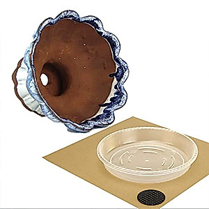 Summer Impressions 6 Inch Glazed Terracotta Succulent Planter with Drainage Hole Clear Plant Saucer Cactus Planter Pot Bonsai Pot Clay Pot Flower Pot (Lotus Blue with Saucer)