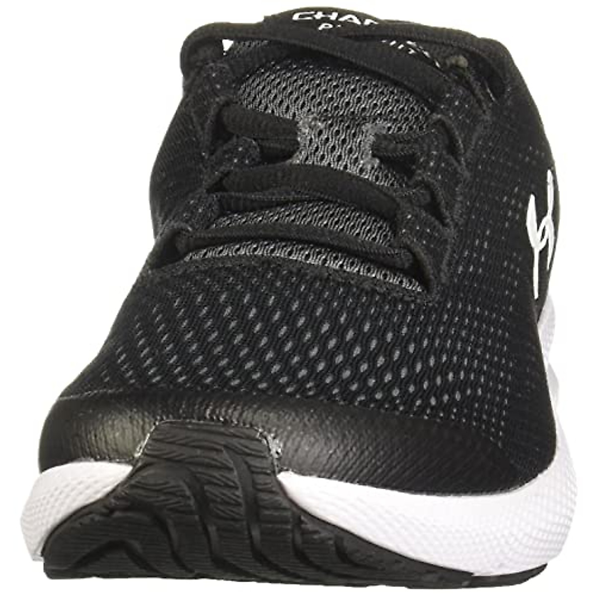 Under Armour womens Charged Pursuit 2 Running Shoe, Black/White, 7.5 US