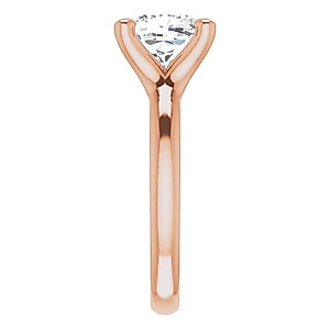 10K Solid Rose Gold Handmade Engagement Ring 3.0 CT Cushion Cut Moissanite Diamond Solitaire Wedding/Bridal Ring for Women/Her Propose Ring (5.5)