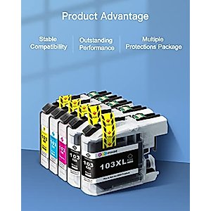 GPC Image Compatible Ink Cartridge Replacement for Brother LC103 XL LC101 LC103XL LC101BK Compatible with MFC-J870DW MFC-J475DW MFC-j470DW MFC-J450DW MFC-J875DW MFC-J6920DW Printer Tray (10 Pack)