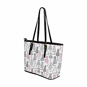 InterestPrint Texture Cat In Graphic Graffiti Style Women Tote Bag Large Shoulder Bag Top Handle Handbag for Gym, Work, School