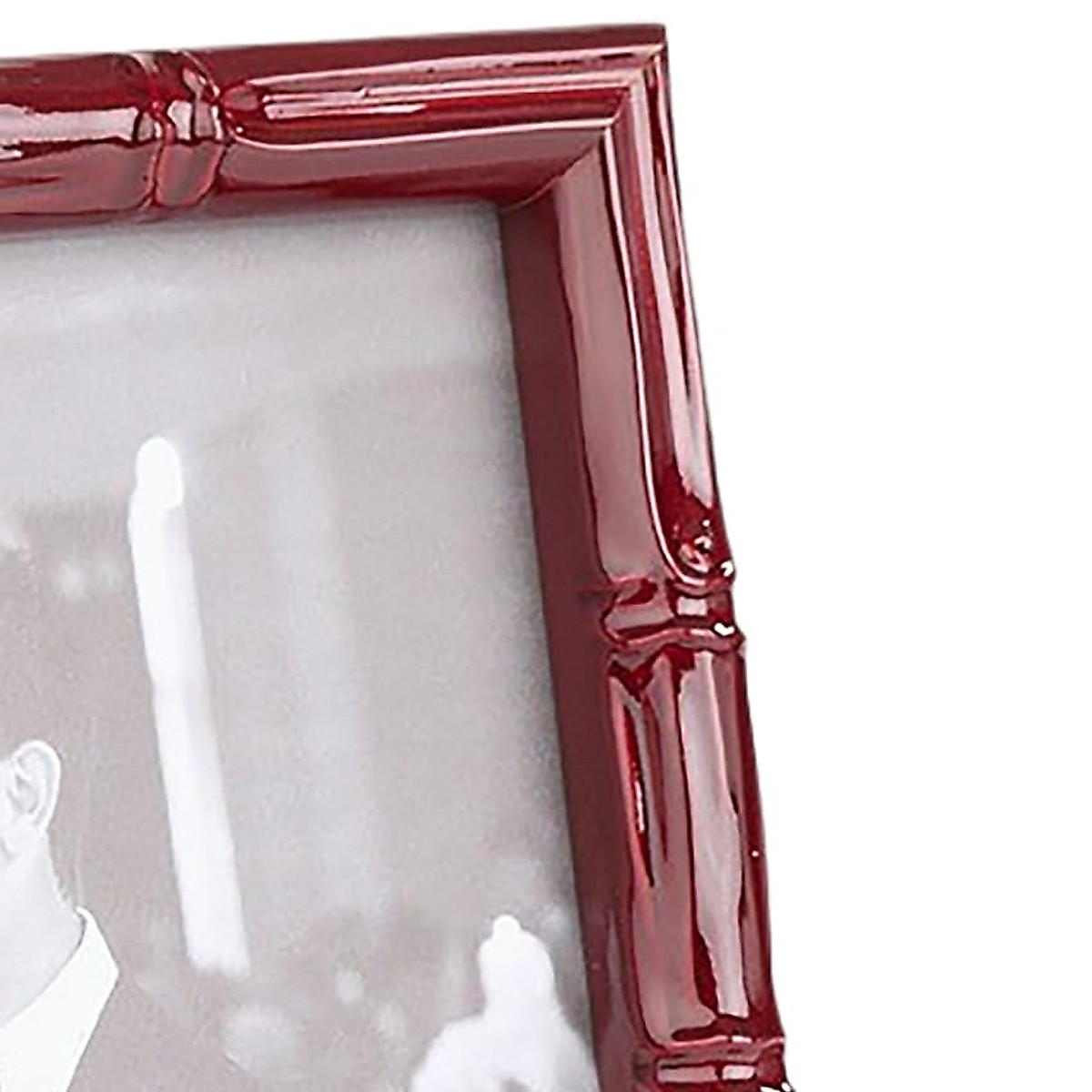 4" x 6" Shimmering Red Moffit Narrow Width Table Top Frame - 100% Natural Wood & High Definition Glass, Used Vertically or Horizontally for Tabletop Display Contemporary Style Frame