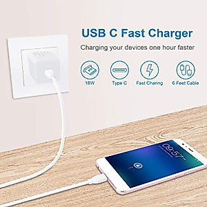 Pixel 7 Fast Charger for Google Pixel 7 7 Pro 6a 6 Pro 6 5 4 3 2 Pixel 4XL 3XL 2XL XL 4A 3A, 18W PD Wall Power Adapter 6ft Type C Fast Charging Cable for Samsung Galsxy A13 5G A53 A12 A03s S22 S21 S20