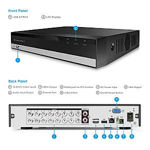 Amcrest 5MP UltraHD 16 Channel DVR Security Camera System Recorder, 5MP Security DVR for Analog Security Cameras, Remote Smartphone Access, HDD & Cameras NOT Included (AMDV5M16)