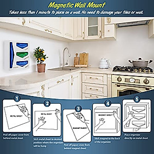 provoom Ziplock Bag Storage Organizer – Ziplock Organizer for Drawer with Grocery Bag Holder – Bamboo Baggie Organizer Compatible with Gallon, Sandwich, Snack, Quart Food Storage Bags(WHITE)