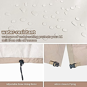 Glensam Air Conditioner Cover for Outside Units-ReliableAC Cover Water Resistant Fabric Windproof Design -Square Fits up to 36 x 36 x 39 inches