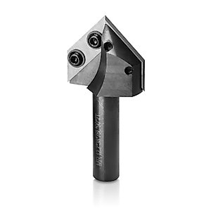 Genmitsu 1/2" Shank Router Bit, 90 Degree V Groove Carbide Inserts, CNC Milling Machine Router Bits for Woodworking 2D/3D Signmaking, Lettering, Carving, VG02