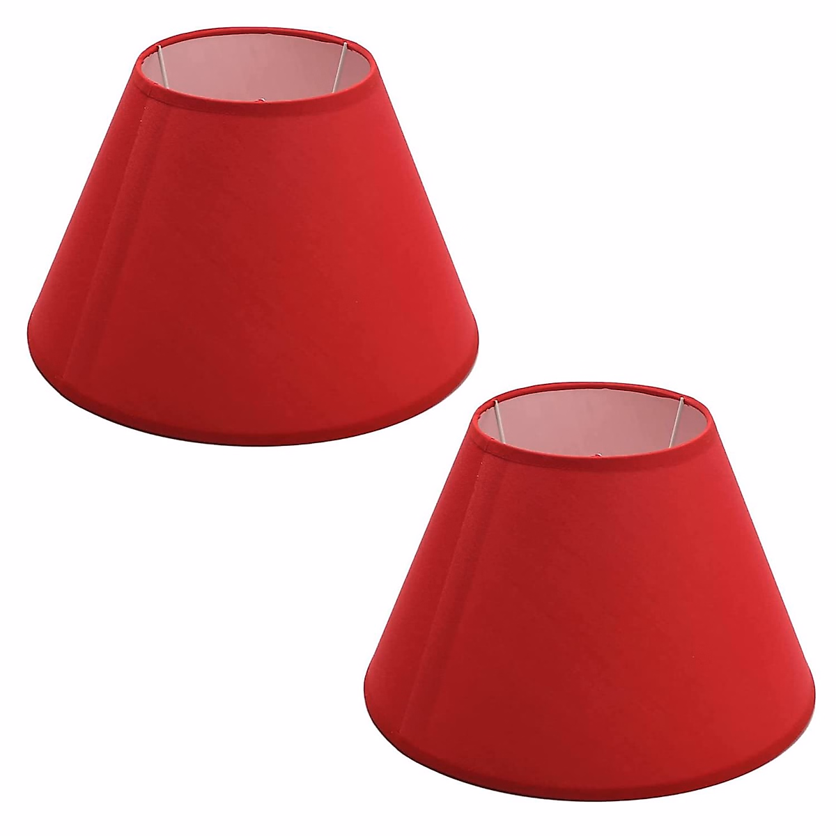 Othmro Red XLarge Lamp Shade Set of 2, 5.91 * 11.8 * 7.48 IN Drum Lampshades for Table Lamp Shades, Fabric Farmhouse Bell Lamp Shades for Table Lamps Lampshades, Lampshade for Bedroom Living Room