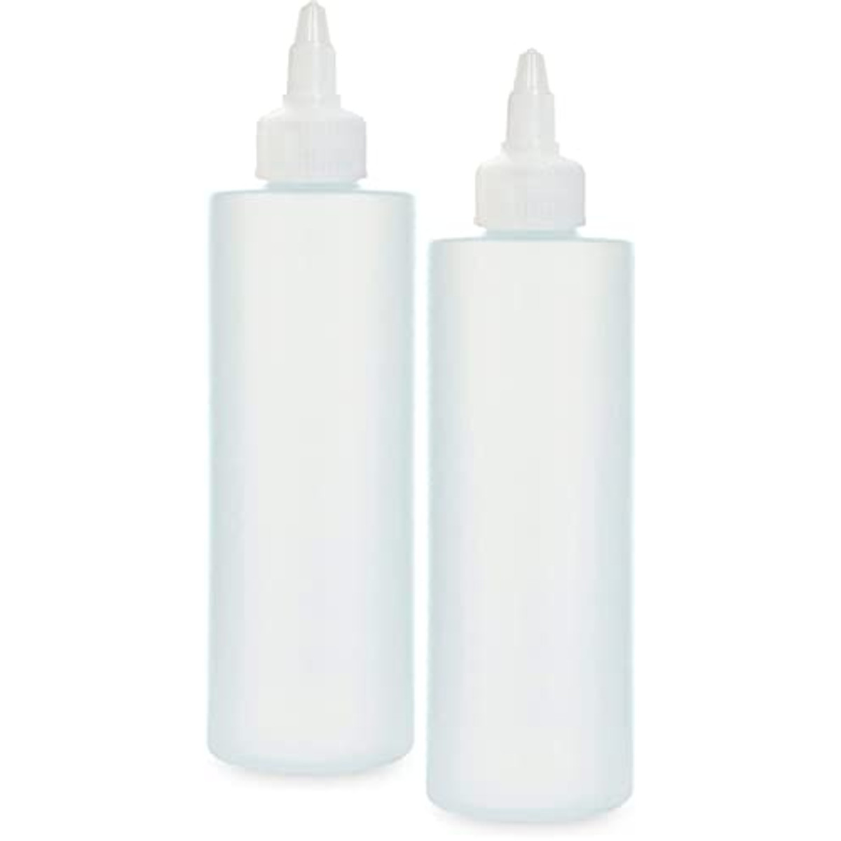 BRIGHTFROM Condiment Squeeze Bottles, 8 OZ Empty Squirt Bottle with Clear Twist Top Cap, Leak Proof - Great for Ketchup, Mustard, Syrup, Sauces, Dressing, Oil, Arts & Crafts, BPA FREE Plastic - 2 PACK