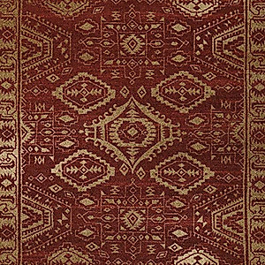 Maples Rugs Georgina Traditional Area Rugs for Living Room & Bedroom [Made in USA], 5 x 7, Red/Gold