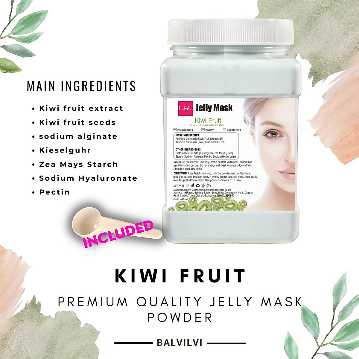 Balvilvi Jelly Mask for Skin Care | Kiwi Face Mask for Instant Hydration - Jelly Face Mask Peel Off - Facial Skin Care Product for Smoothing, Moisturizing, Cleansing
