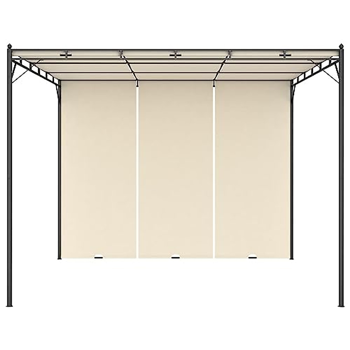 Garden Gazebo with Side Curtain,Outdoor Gazebo,Hardtop Gazebo,Patio Gazebo,Backyard Gazebo,Camping Gazebo,for Barbeque, Patio, Deck,Garden Party,Markets,118.1"x118.1"x88.6" Cream