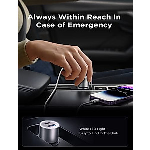 LISEN PD45W&QC24W USB C Car Charger Samsung Car Charger, 3 in 1 Super Fast Charging Adapter