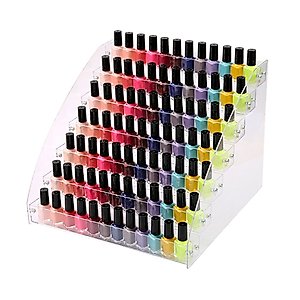7 Tiers Essential Oils Nail Polish Rack Acrylic Lipstick Holder Display Stands Dropper Bottle Organizers Wide Tall Dresser Balls Commodity Goods Shelf for Store Shop Countertop Checkout Counter Case