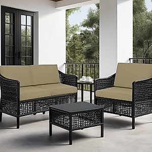 idee-home Outdoor Cushions for Patio Furniture, Outdoor Seat Cushions 28.5 x 28.5 Waterproof & Fade Resistant Couch Sofa Replacement Deep Couch Chair Cushion for Yard Garden Deck