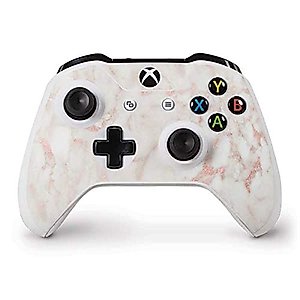Skinit Decal Gaming Skin Compatible with Xbox One S Controller - Originally Designed Rose Gold Marble Design