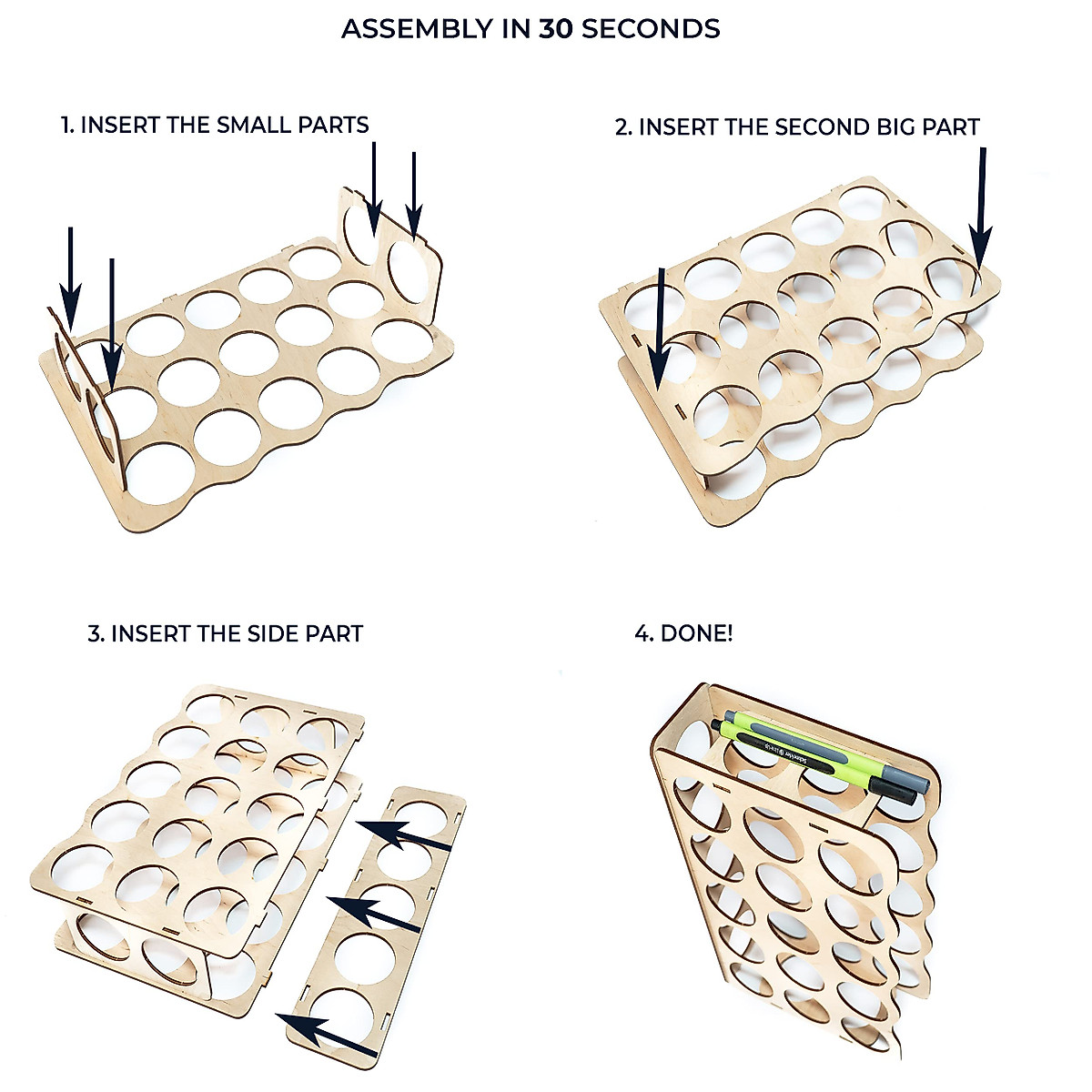 Woodencrew 15 Holes Wall Mount Vynil organizator, Vinyl Storage Organizer, Rack Acrylic Holder, Art Roll Organizer, Craft Tower, Multiple Large Holes Display Stand for Vinyl Rolls V1.1