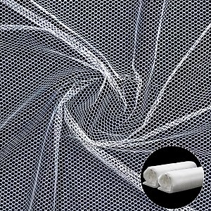 2PCS 62.99 * 59.05Inch Mesh Fabric Soft Mesh Fabric Stretchy for Backpack Pocket and Straps, Netting Clothes, Netting Bag Shopping Bag (White)