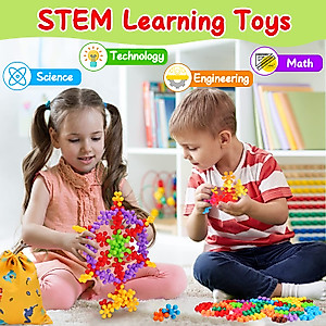 NC 250Pcs Building Blocks Toys STEM Activities for Kids Interlocking Building Discs Toy Preschool Learning Educational Autism Toys for 5-7 4-8 3 4 5 + Years Old Boys Girls Birthday