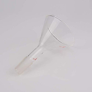 StonyLab Glass Short Stem Powder Funnel with 100 mm Top Outer Dimension and 24/40 Inner Joint Filter Funnel Glass Funnel