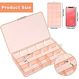 SGHUO 5pcs 15 Grids Bead Case Storage Organizer Small Plastic Jewelry Organizer Box