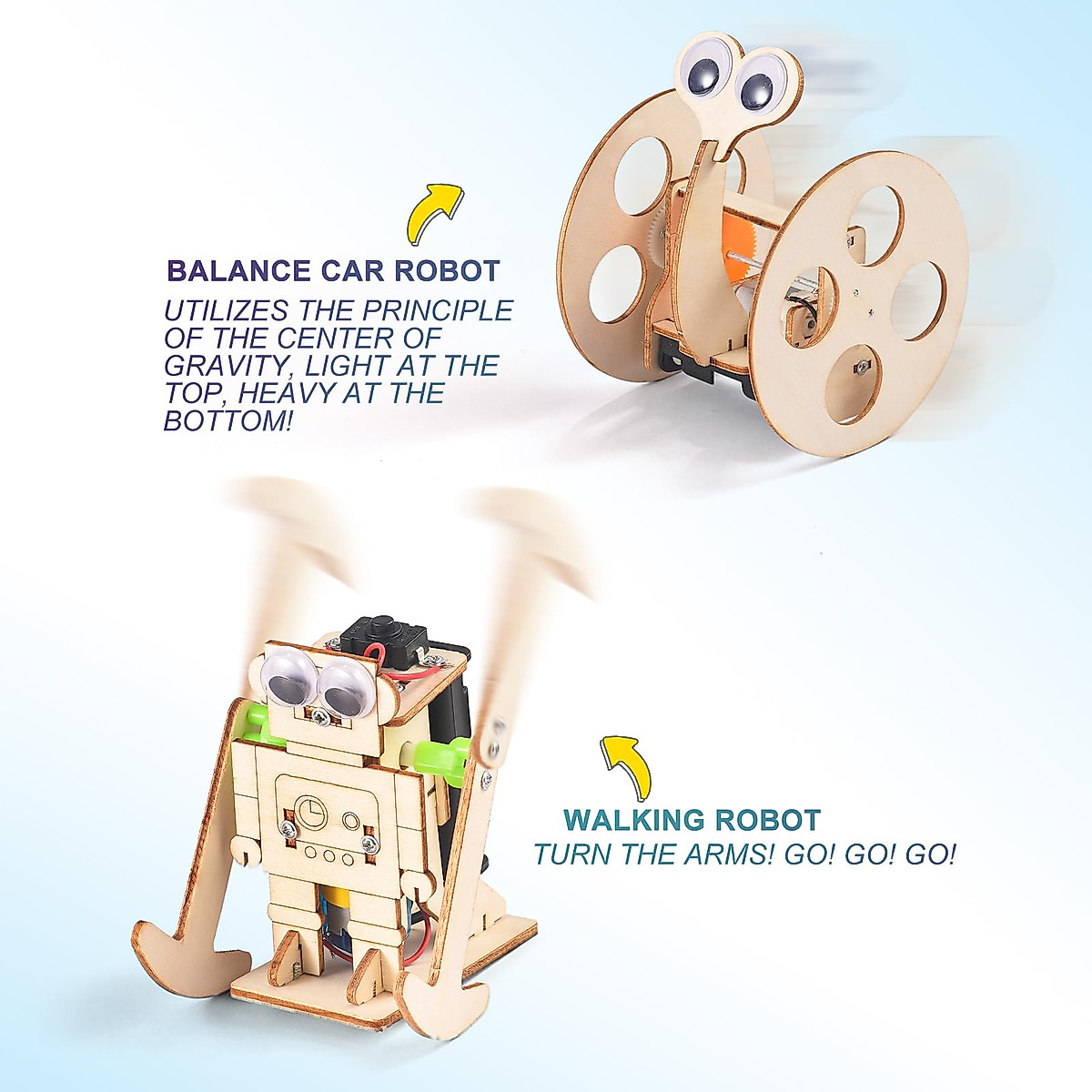 STEM Kits for Kids Ages 8-10-12, Robot Building Crafts Kit for Boys Age 6-8, Wood Science Projects, 3D Wooden Puzzles, Woodworking Model Stem Toys for 5 6 7 8 9 10 11 12 13+