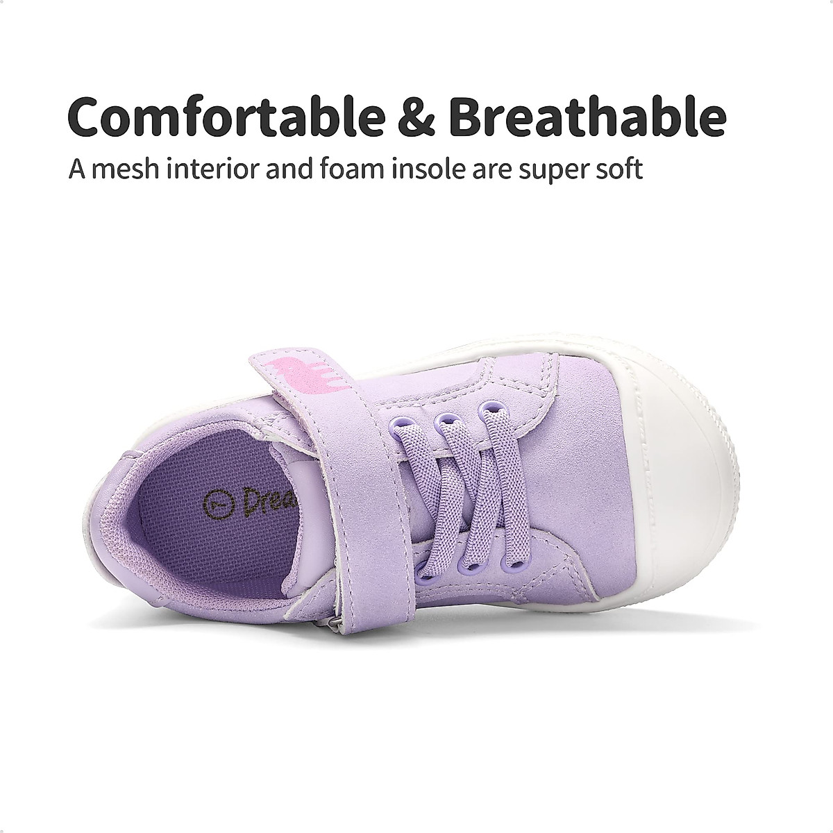 DREAM PAIRS Unisex-Child Casual Lightweight Kids Walking Skate Shoes, Light Purple - 6 Toddler (SDFS222K)