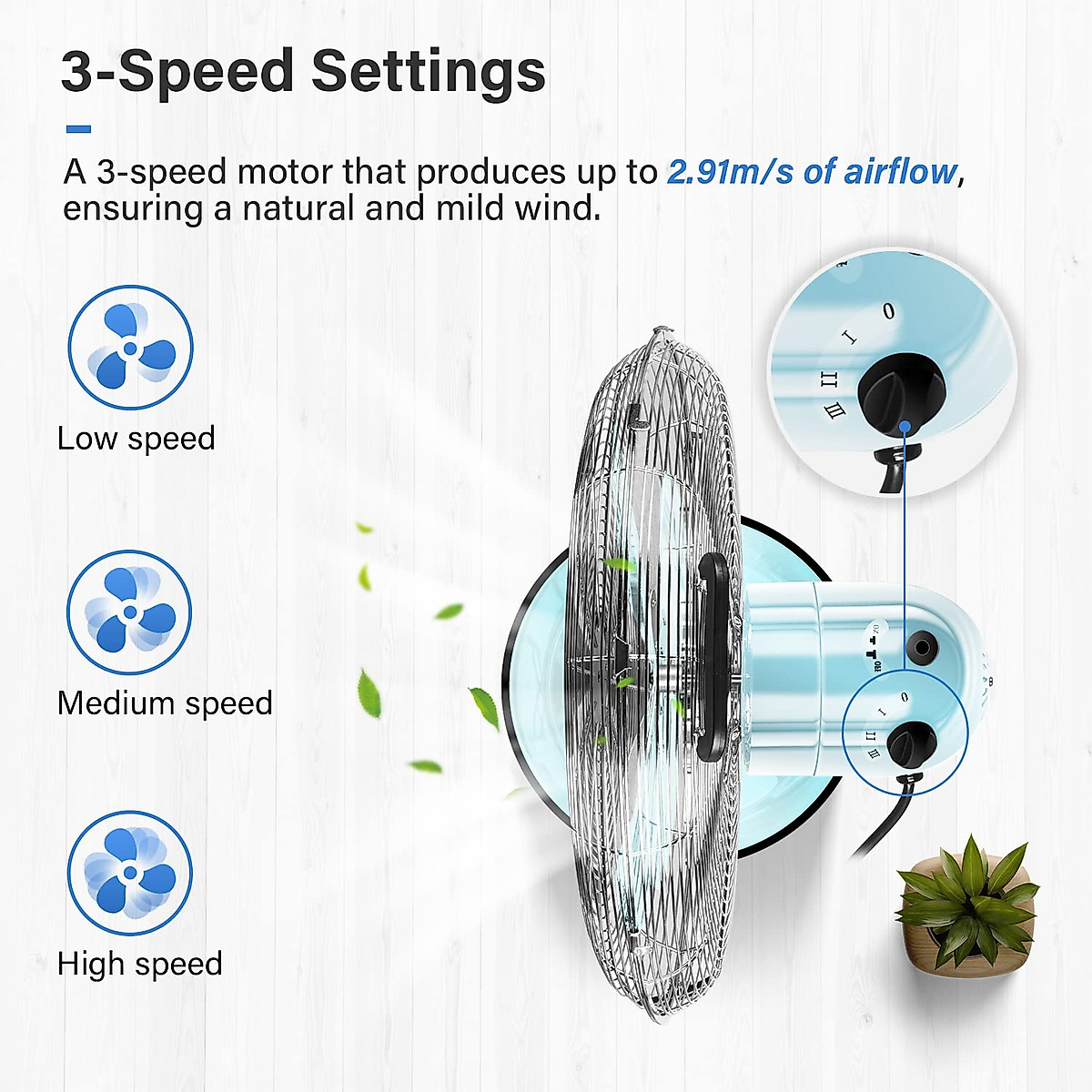 InfiniPower 16 Inch High Velocity Stand Fan, Adjustable Heights, 75°Oscillating, Quality Made Fan with 3 Settings Speeds, Heavy Duty Metal for Industrial, Commercial, Residential, Color: Green