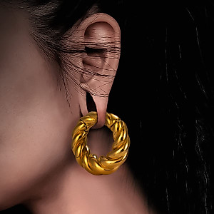 PUNKYOUTH Ear Hanger Weights for Stretched Ear Gauges 0g 00g Stainless Steel Ear Heavy Dangle for Women Plugs Tunnels Piercing Kit