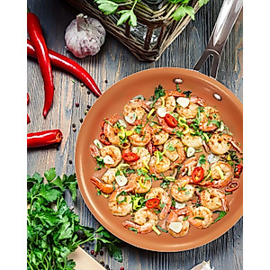 Gotham Steel Tastic Bundle 7 Piece Cookware Set Titanium Ceramic Pan, Copper