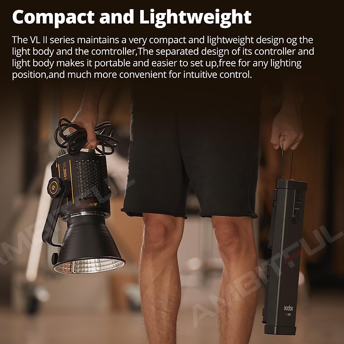 Godox VL150II 165W 5600±200K CRI96+,TLCI 96+ LED Studio Video Light with APP Control, Built-in FX Effects, Outdoor-Indoor Dual-use LED Continuous Light （VL150 Upgrade ）