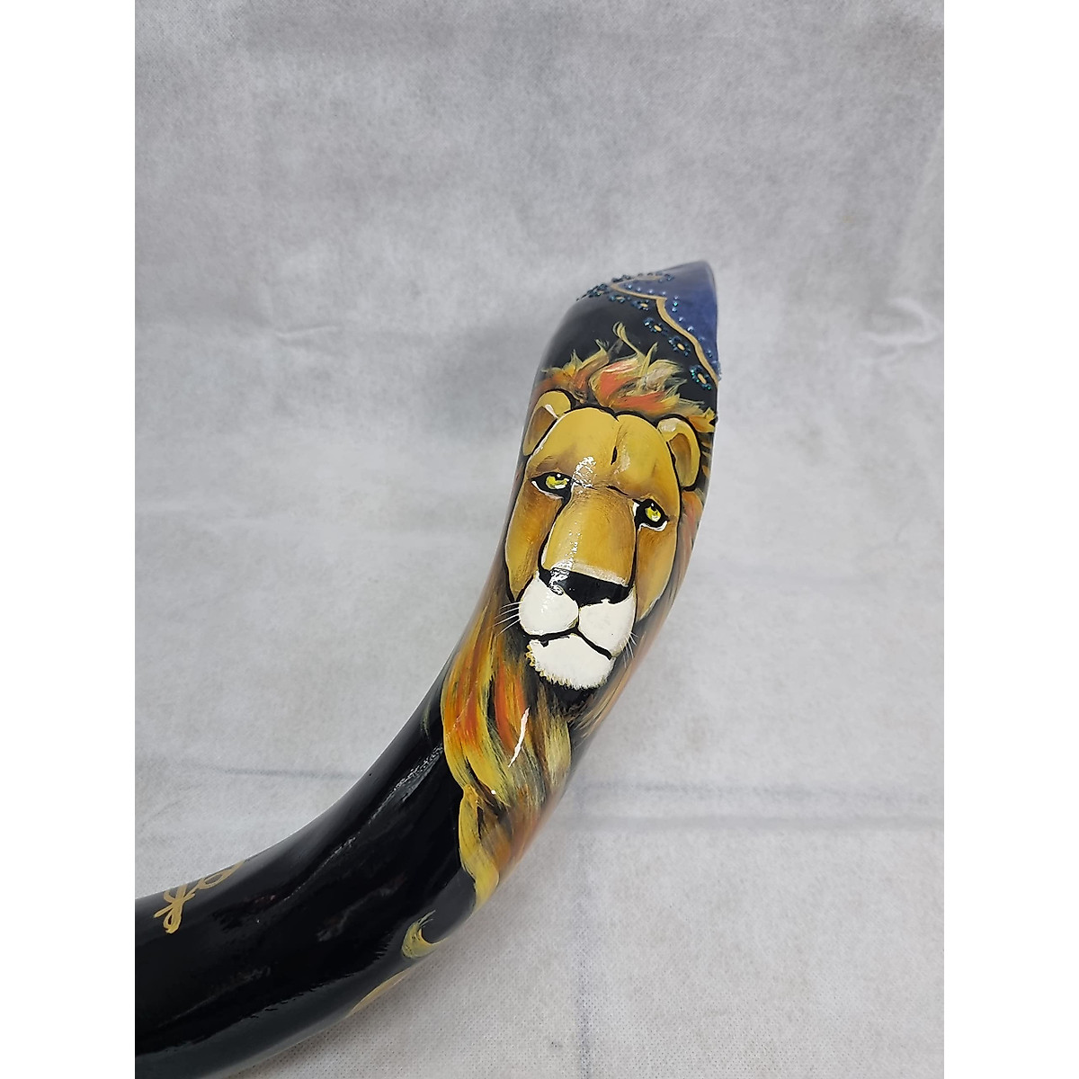 Sale for shofar Yemenite Polish Horn Size 46" Paint Painted Kudu lion of Judah From Israel Active