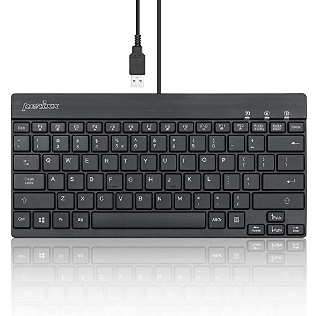 Perixx PERIBOARD-426 Wired Mini Low Profile Keyboard (Wired USB), US English Layout (11665)