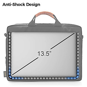 tomtoc Protective Laptop Shoulder Bag for 13-14 Inch MacBook Air/Pro, 13.4-14.4 Surface Laptop Studio/7/6/5/4/3, HP Chromebook 14, Acer Aspire 14, ASUS Zenbook 14, Dell Inspiron 14, Business Briefcase
