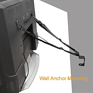 JOLIRSBOX Child Proof TV Safety Straps- TV Earthquake Strap Furniture Anchors Work for Baby Proofing Secures to TV Stand and Walls,Heavy Duty Metal Plate, Adjustable Strap, No Plastic Parts