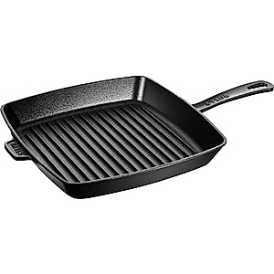 Staub American Grill Pan Cast Iron Suitable for Induction Cookers 30 cm Black