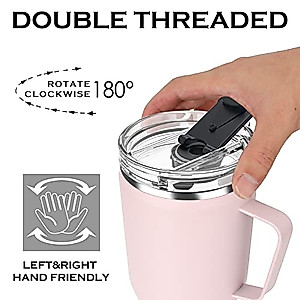 Zenbo 40 oz Tumbler with Handle and Straw Lid | Insulated Cup Reusable Stainless Steel Water Bottle Travel Mug Cupholder Friendly,Leak Proof,Dishwasher Safe