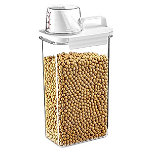ALREMO Cereal Dispenser Easy Flow Storage Jar Plastic Food Containers Kitchen Food Cereal Storage Containers with Graduated Cap,plastic Storage Jars,cereal Plastic Grocery Container (2300ML)