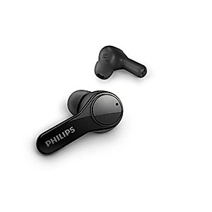 Philips T3217 True Wireless Headphones with Dual-mic Environmental Noise Cancellation for Clear Calls and IPX5 Water Resistance, Black (TAT3217BK/00)