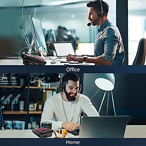 AGPTEK Corded Telephone with Headset & Dialpad for House Call Center Office - Noise Cancellation