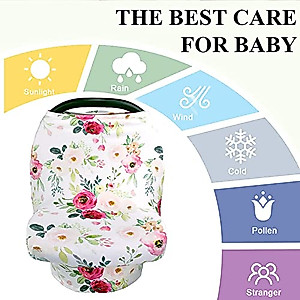 Stretchy Baby Car Seat Cover for Baby Boys and Girls,Multiuse - Nursing Breastfeeding Covers,Shopping Cart/High Chair/Stroller Covers,Infinity Scarf,Car Seat Canopies
