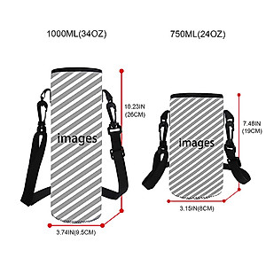 Freewander Customize Water Bottle Carrier Holds 24OZ/34OZ Stainless Steel Bottles Plastic Bottles Custom Your Own Image Text